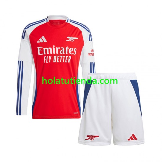 Camiseta Arsenal Niño Titular Traje 2024-2025 Manga Larga
